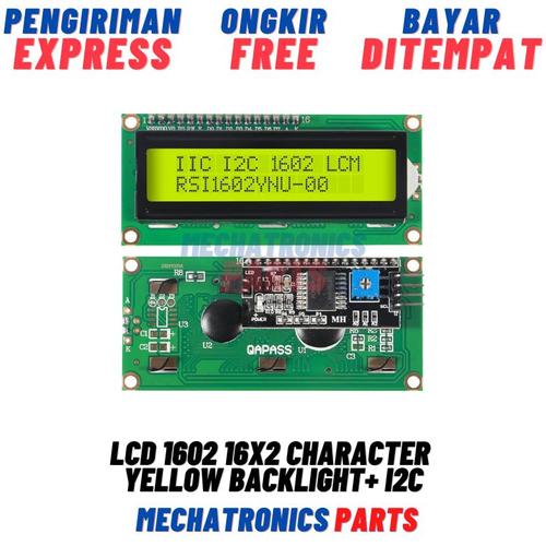 Jual LCD 1602 16X2 CHARACTER YELLOW BACKLIGHT+ I2C SERIAL INTERFACE ADAPTER MODULE - Kota Depok ...