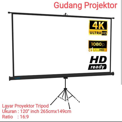 Jual Screen Projector Standing Tripod 120" inch 16:9 | Tripod Layar ...