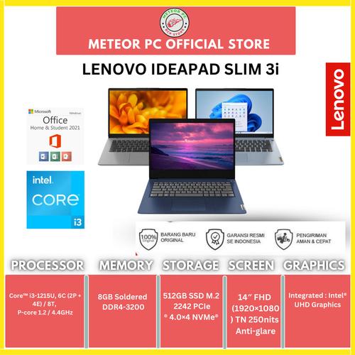 Jual Lenovo IdeaPad Slim 3 14IAU7-82RJ00CYID /Core i3-1215U/8GB/512GB SSD/14″ FHD/Win 11 Home ...