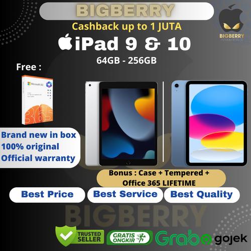 Jual Apple iPad 9 10 2021 2022 10.2 10.9 64GB 256GB WiFi Cellular Blue Yellow Pink Silver Grey ...