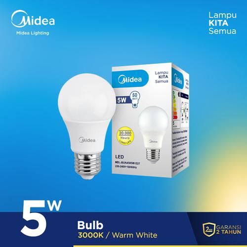 Promo Midea Lampu Led Bulb 05 Watt Kuning 3000K Warm White - Kota ...