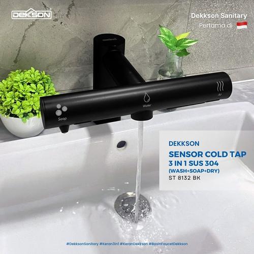 Jual SENSOR COLD TAP 3IN1 SUS 304 DEKKSON ST 8132 (WASH+SOAP+DRY) BK ...