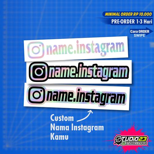 Jual Stiker Nama Instagram Custom Cutting Sticker Nama ig Hologram ...