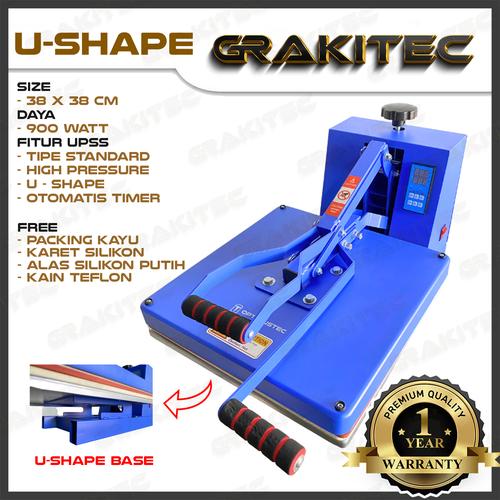 Jual Grakitec Mesin Press Sablon 38x38 UPH + U-Shape + Handle - U-Shape ...