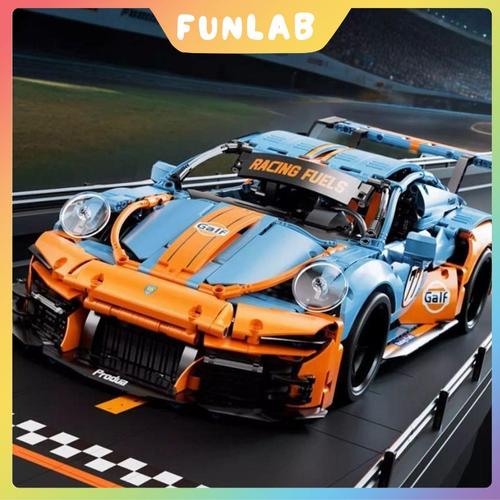 Promo Building Blocks Racing Car Porsche 911 Gulf Scale 1:10 Bricks ...