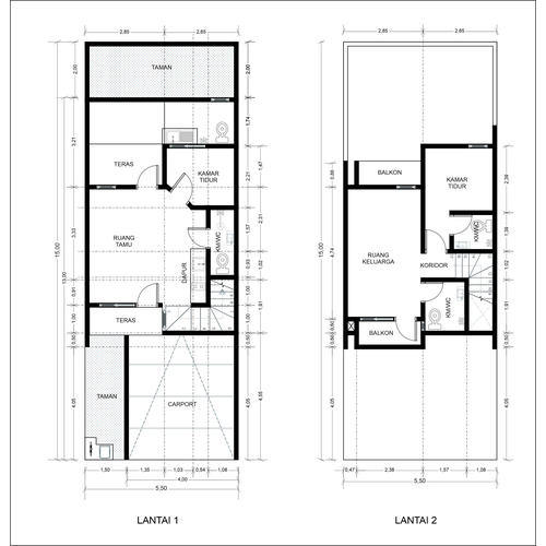 Jual Jasa design | gambar denah rumah 2D tampak depan & samping ...