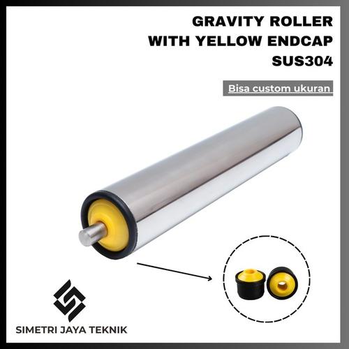 Jual GRAVITY ROLLER WITH PLASTIC YELLOW ENDCAP ROLLER SUS304 (DIA.50mm ...