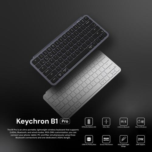Promo Keychron B1 Pro Ultra-Slim Wireless Keyboard supports 2.4 GHz ...