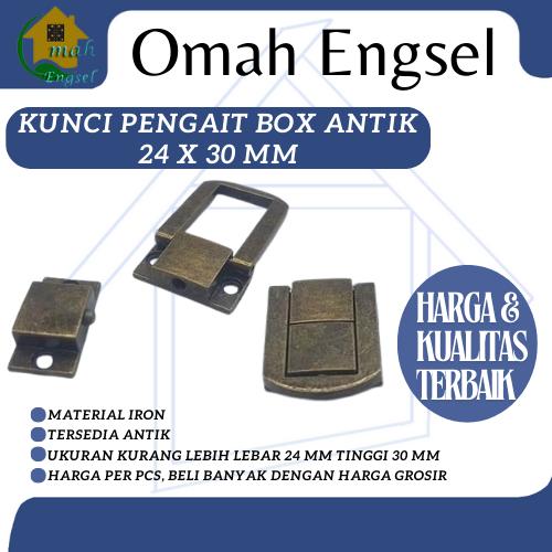 Jual Kunci pengait box antik 24x30 mm G.H39 Kuncian peti kotak ...