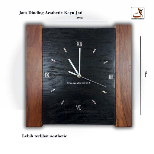 Jual Jam Dinding Minimalis Kayu Jati, Jam Dinding Aesthetic, Jam ...