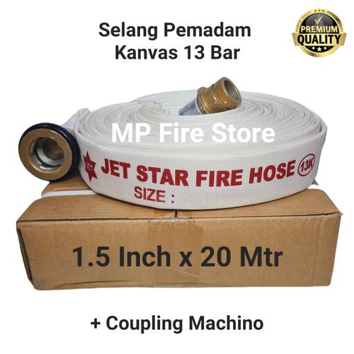 Jual FIRE HOSE JETSTAR 1.5 in x 20 M + COUPLING ALUMINIUM GOLD SELANG PEMADAM HYDRANT PVC ...