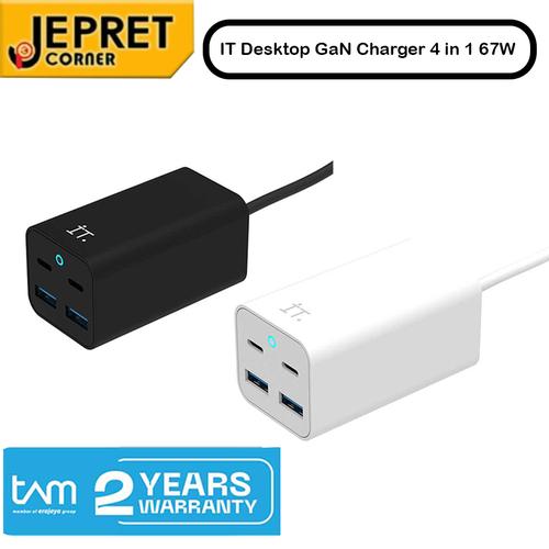 Jual IT Desktop GaN Charger 4 in 1 67W - Garansi Resmi - Hitam - Putih ...