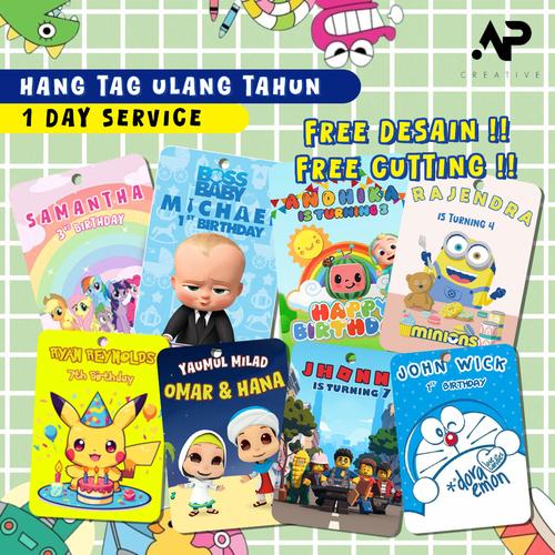 Jual Hangtag Ulang Tahun Anak Hang Tag Ultah Custom Nama Tag Birthday ...