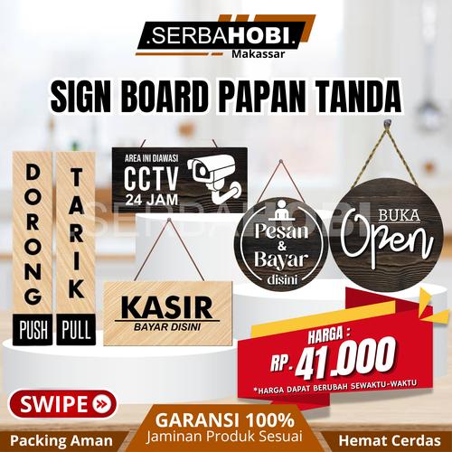 Jual Sign Board Papan Tanda Open Close Buka Tutup CCTV Order Here Dan ...
