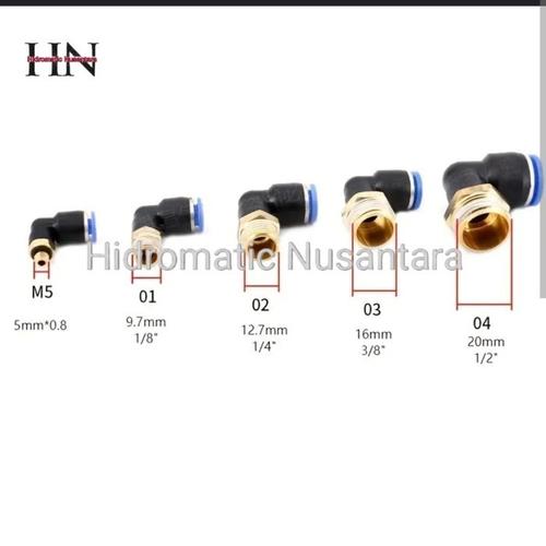 Jual Fitting Angin Pneumatic Elbow MPL / PL 4 - 01 / 02 / 03 - PL 4-01 ...