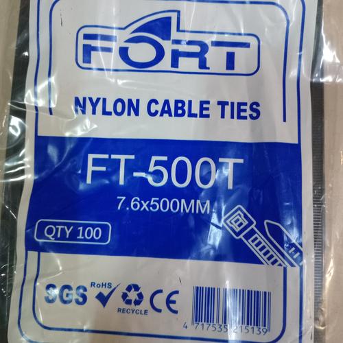 Jual KABEL TIS CABKE TIE PENGIKAT KABEL FORT FT -500 T 500x7.6 HITAM ...