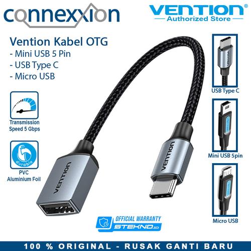 Jual Vention Kabel OTG - Micro USB / USB Type C / Mini USB 5 Pin - Kota ...