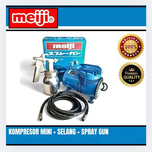 Jual Kompresor Mini + selang + Spray Gun Set Meiji Original Compresor ...