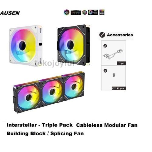 Jual Jungle Leopard Ausen Interstellar Prism Cableless Modular Fan ARGB PWM Fan 12cm Reverse ...
