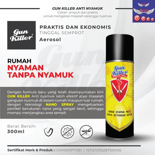 Jual GUN KILLER ANTI NYAMUK NANO SPRAY AEROSOL 300 ML | bunuh nyamuk mati hanya hitungan detik ...