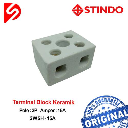 Jual Terminal Block Keramik 2W5H-15A 2Pole 15A STINDO - Jakarta Pusat ...