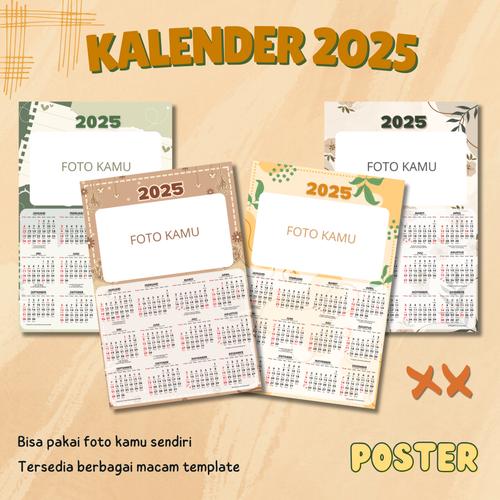 Jual [12 Bulanan A4] Kalender Dinding 2025 Kalender 1 Tahunan A4 Custom ...