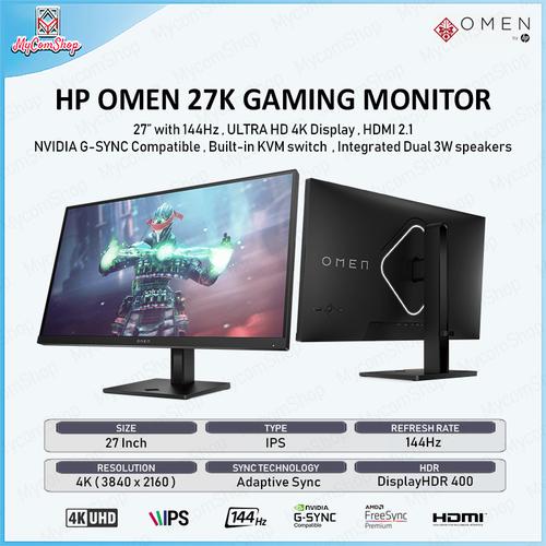 Jual HP OMEN 27K GAMING MONITOR 27" 4K ULTRA HD IPS 144HZ HDR 400 AMD ...