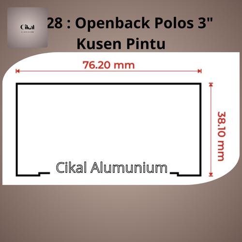 Jual aluminium open back polos 3" - profile 0428 alexindo - ca atau ...