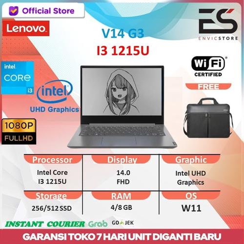 Promo LENOVO V14 G3 I3 1215U 8GB 512GB-SSD DOS 14.0FHD GARANSI RESMI ...