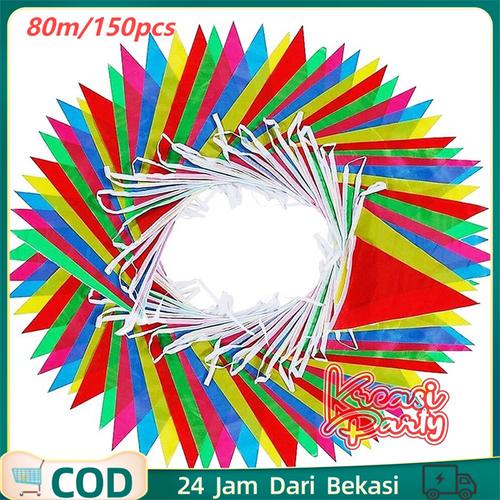 Jual 150pcs Bendera Segitiga 80 Meter Endera Warna Warni Segitiga ...