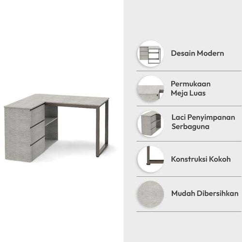 Jual Meja Kerja Kantor L Minimalis Modern INFORMA Meja Kerja Karyawan ...