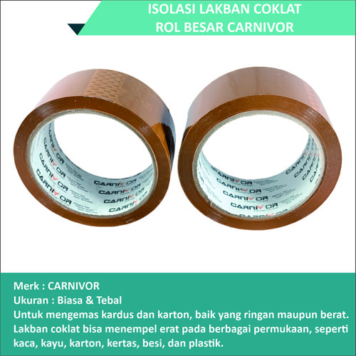 Jual Isolasi Lakban Coklat Rol Besar Carnivor / Lakban Coklat Rol Besar ...