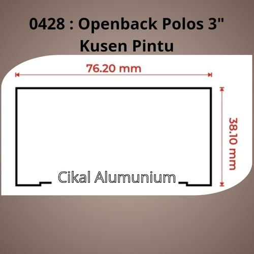Jual aluminium open back polos 3" - profile 0428 - ca atau silver ...