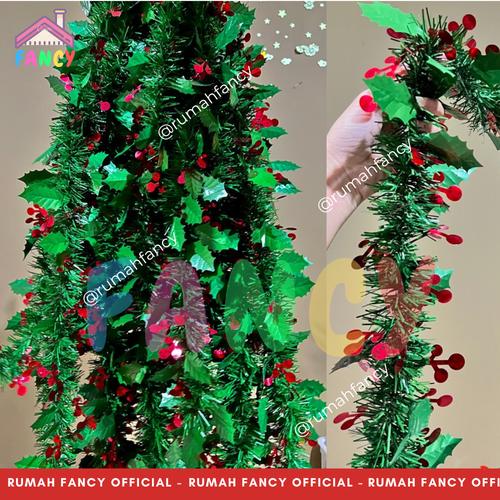 Jual Slinger Dekorasi Natal DAUN CHERRY PREMIUM TEBAL BAHAN PLASTIK ...