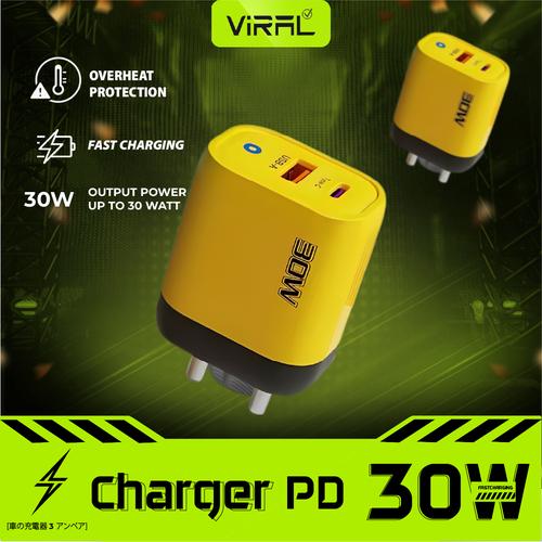 Jual 30W GaN CHARGER PD DUAL PORT LED FAST CHARGING - Charger+kabel ...