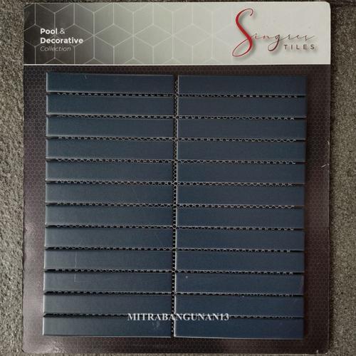 Jual Mosaic Mosaik Mozaik Mozaic Keramik Tile Interior Dark Blue Matt ...