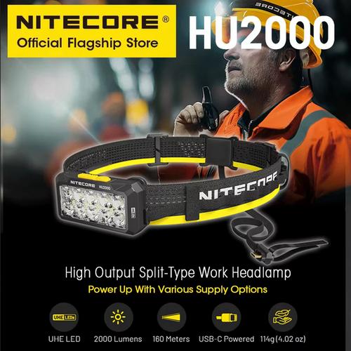 Jual Lampu Senter Kepala Headlamp LED UHE Dual Output IP68 2000lm NITECORE HU2000 - Kota ...