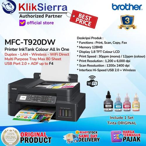 Jual BROTHER MFC-T920DW Printer Ink Tank Multifunction T920 WiFi Duplex ...
