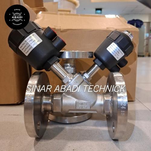 Jual ANGEL SEAT VALVE PISTON VALVE SS316 DN40 PN16 1-1/2" INCH FLANGE ...