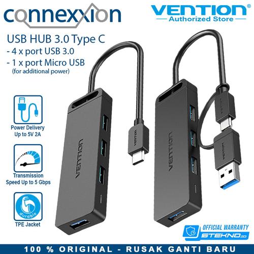 Jual Vention USB HUB Type C 3.1 USB 3.0 Multi USB, Micro Power Supply ...
