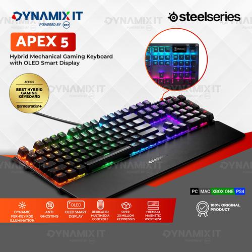 Jual SteelSeries Apex 5 RGB - Hybrid Mechanical Gaming Keyboard with ...