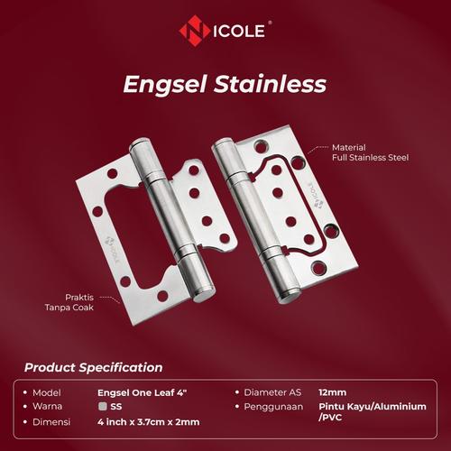 Promo Engsel Kupu Pintu Tanpa Coak / Engsel Pintu Stainless 4 Inch ...