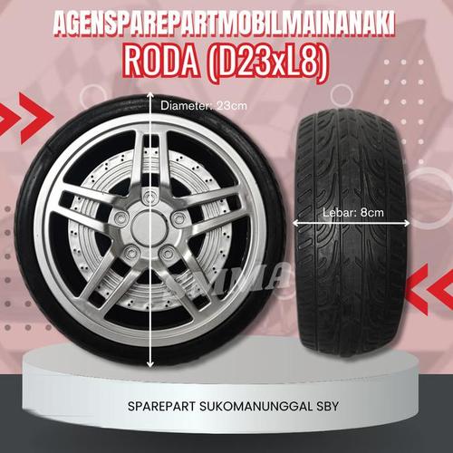 Jual Ban Roda Mobil Mainan Aki Full Karet Ukuran 23,5Cm Roda Mobil ...