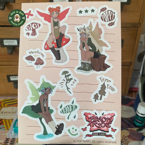 Jual Peach riot pop mart punk fairy series sticker set isi 2 lembar ...