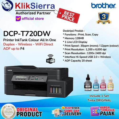 Jual BROTHER DCP-T720DW Printer Ink Tank Multifunction T720 WiFi Duplex ...