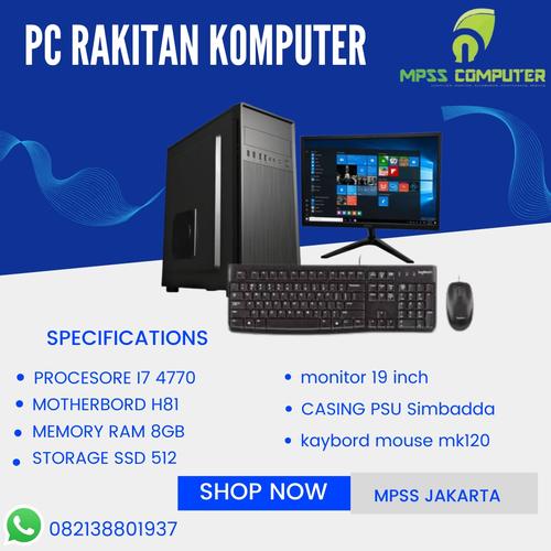 Jual PAKET PC KOMPUTER FULLSET I7 4770 8GB 512GB LED 19" KEYBOARD MOUSE ...