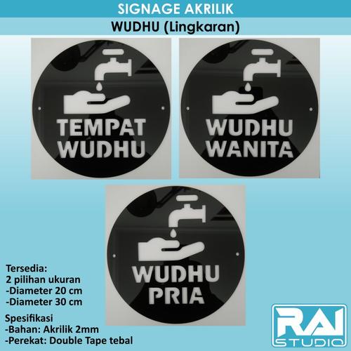 Jual Wudhu Sign Board Signage Tanda Papan Penunjuk Bulat Lingkaran ...