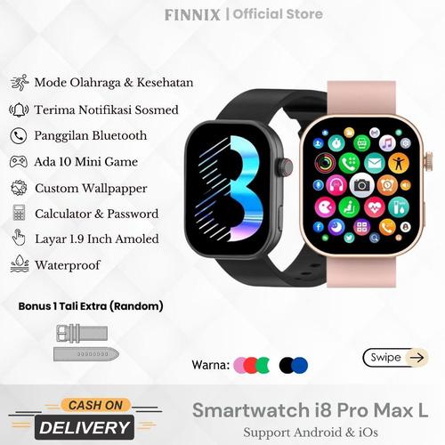 Jual FINNIX Smartwatch i8 Pro Max Full Screen Series 8 Anti Air | Ada ...