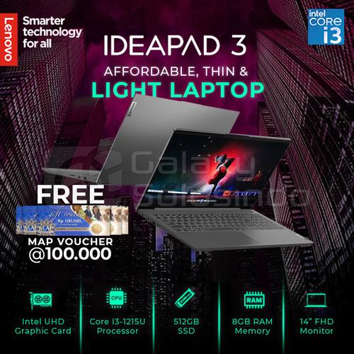 Promo Lenovo Ideapad 3 14IAU7 Intel Core i3 1215U 512GB SSD 8GB RAM ...