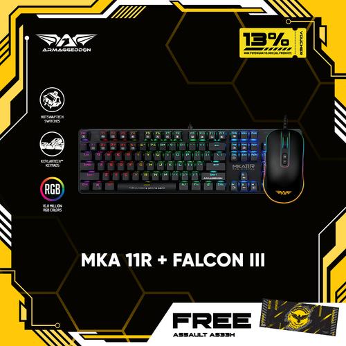 Promo Armaggeddon Gaming Keyboard MKA-11R black Combo Falcon III Cicil ...